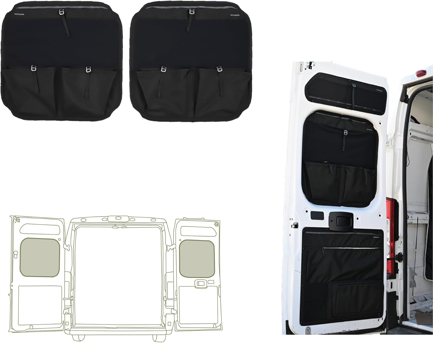 Amazon.com: VanEssential Rear Door MIDDLE Storage Panels (Pair ...