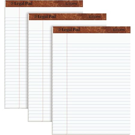 Amazon.com : TOPS The Legal Pad Writing Pads, 8-1/2 x 11-3/4, Legal ...