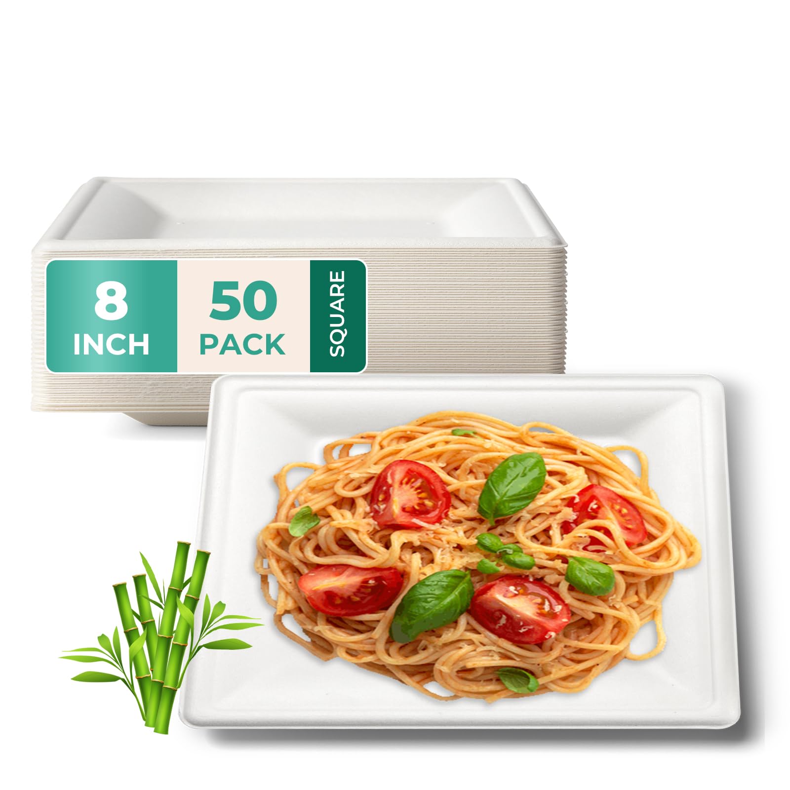 Amazon.com: Fit Meal Prep 50 Pack Compostable Paper Plates, 8 ...