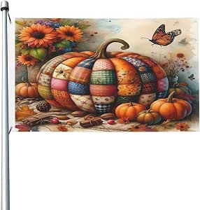 Amazon.com : SMBOE Fall Pumpkins Sunflowers Flag 3x5 Ft Outdoor Garden ...