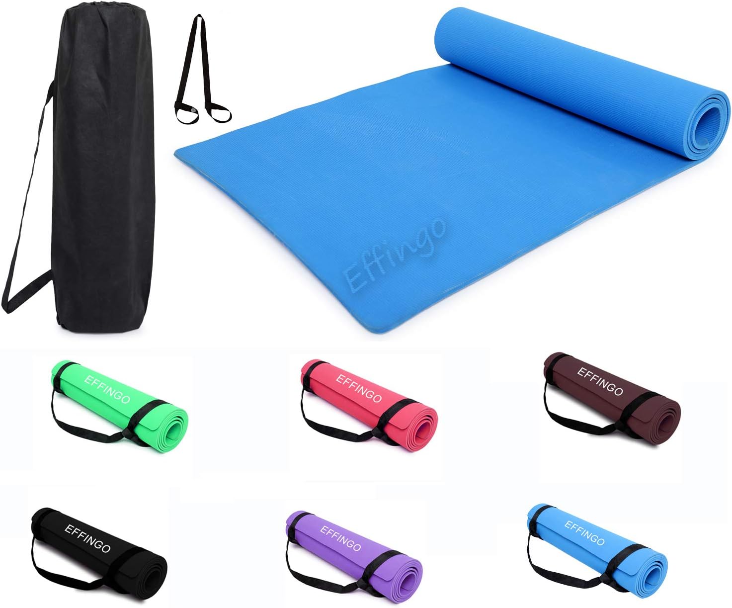 Effingo Ethylene Vinyl Acetate 4 Mm Yoga Mat With Carry Bag & Strap For ...