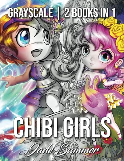 Amazon.com: Chibi Girls Grayscale: An Adult Coloring Book Collection ...