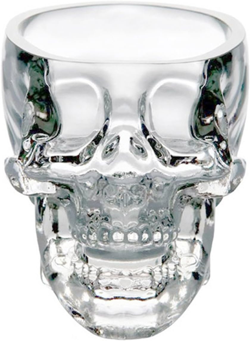 Amazon.com: Pacific Giftware Novelty Glass Skull Face Drinking Mug 13oz ...
