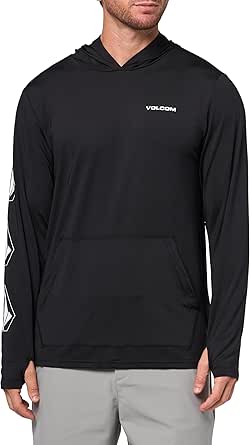 Volcom Men's Iconic Loose Fit UPF 50+ Long Sleeve Hood Rashguard ...