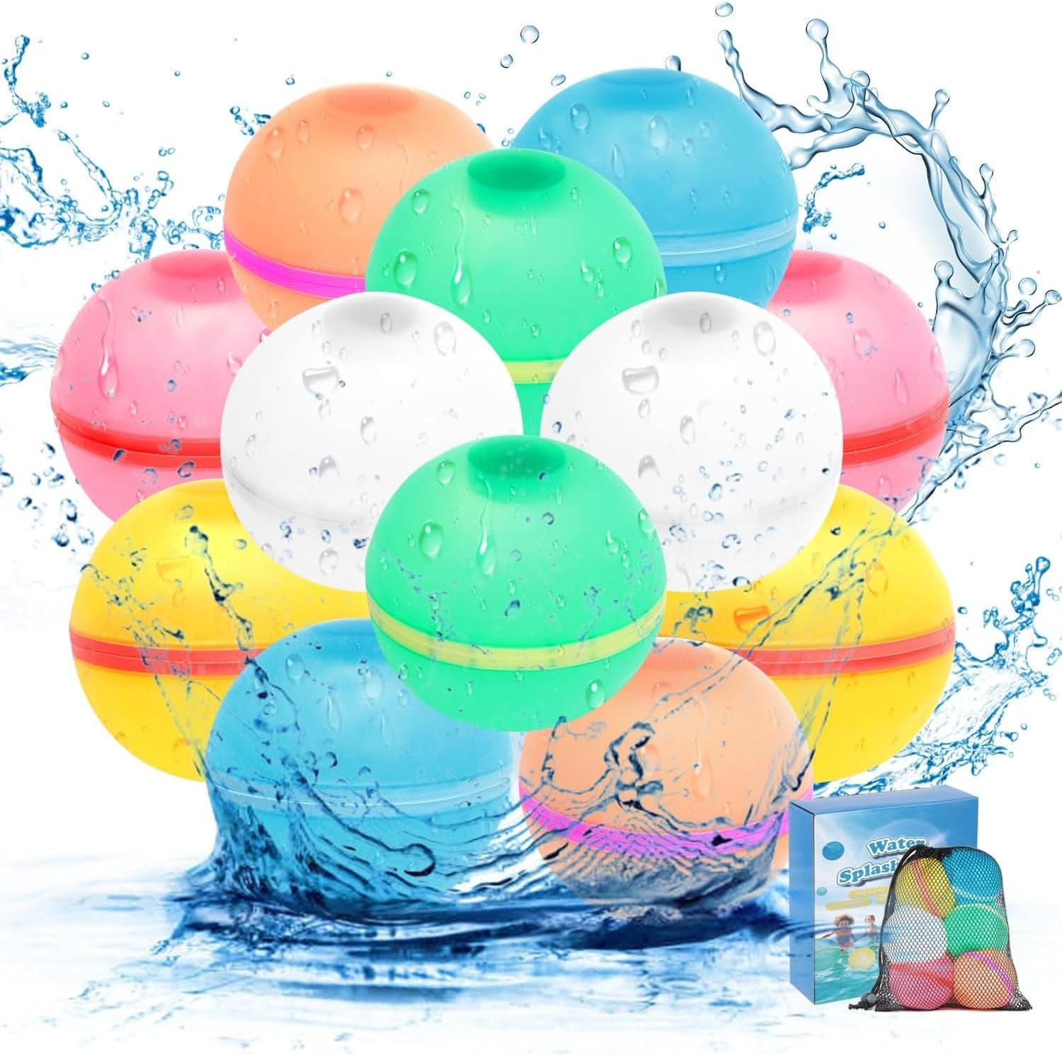 Amazon.com: Reusable Water Balloons, Magnetic Self-Sealing Water Bomb ...