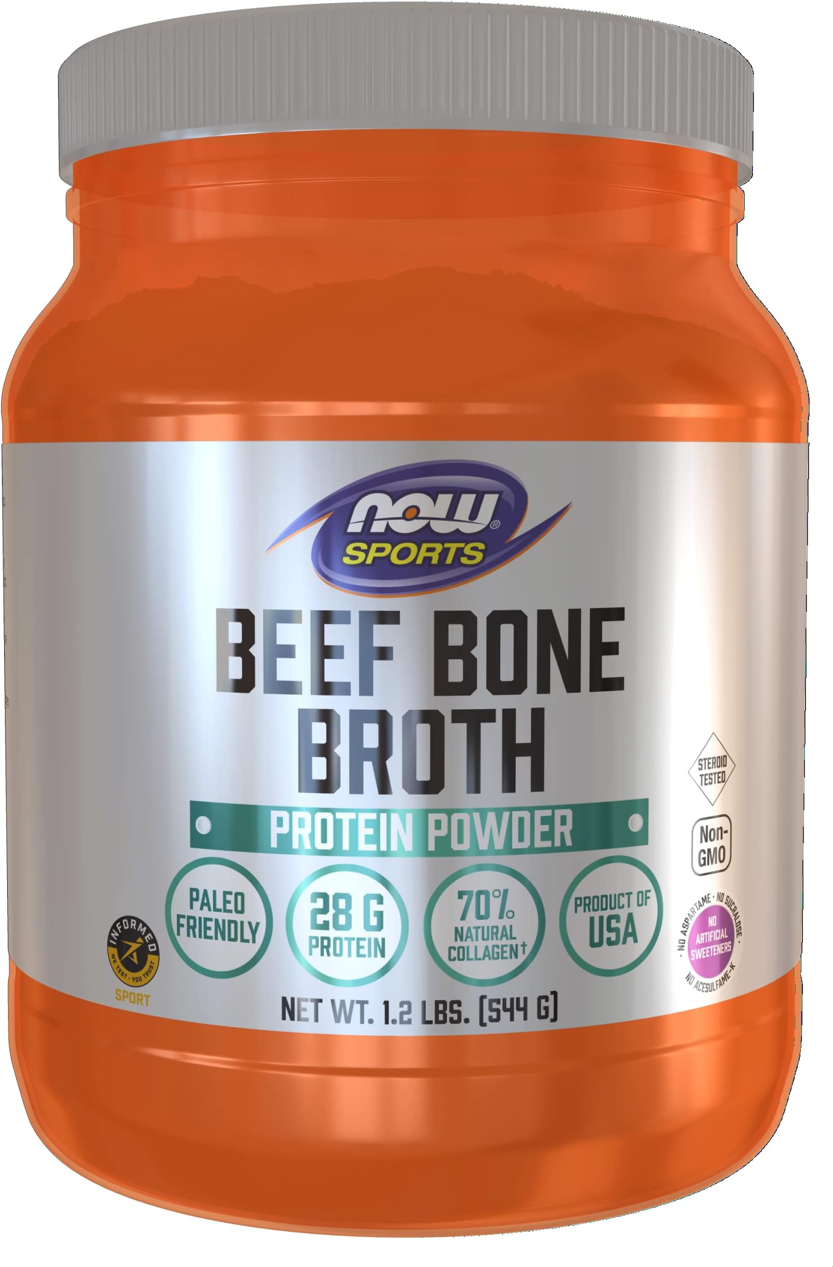 Amazon.com: NOW Sports Nutrition, Beef Bone Broth Powder made with ...