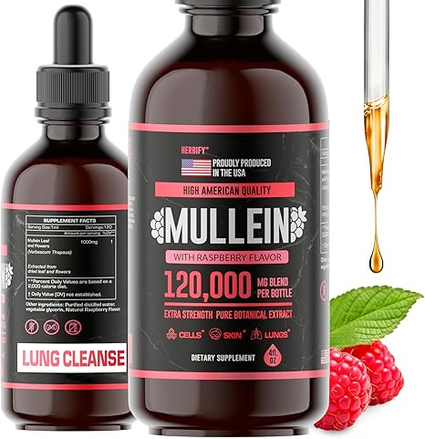 Amazon.com: HERBIFY Mullein Drops - Lung Cleanse - Leaf Extract ...