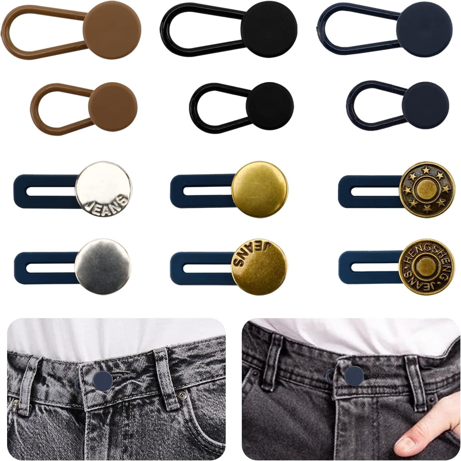 Amazon.com: 12 PCS Pants Waist Button Extender, No Sewing Instant ...