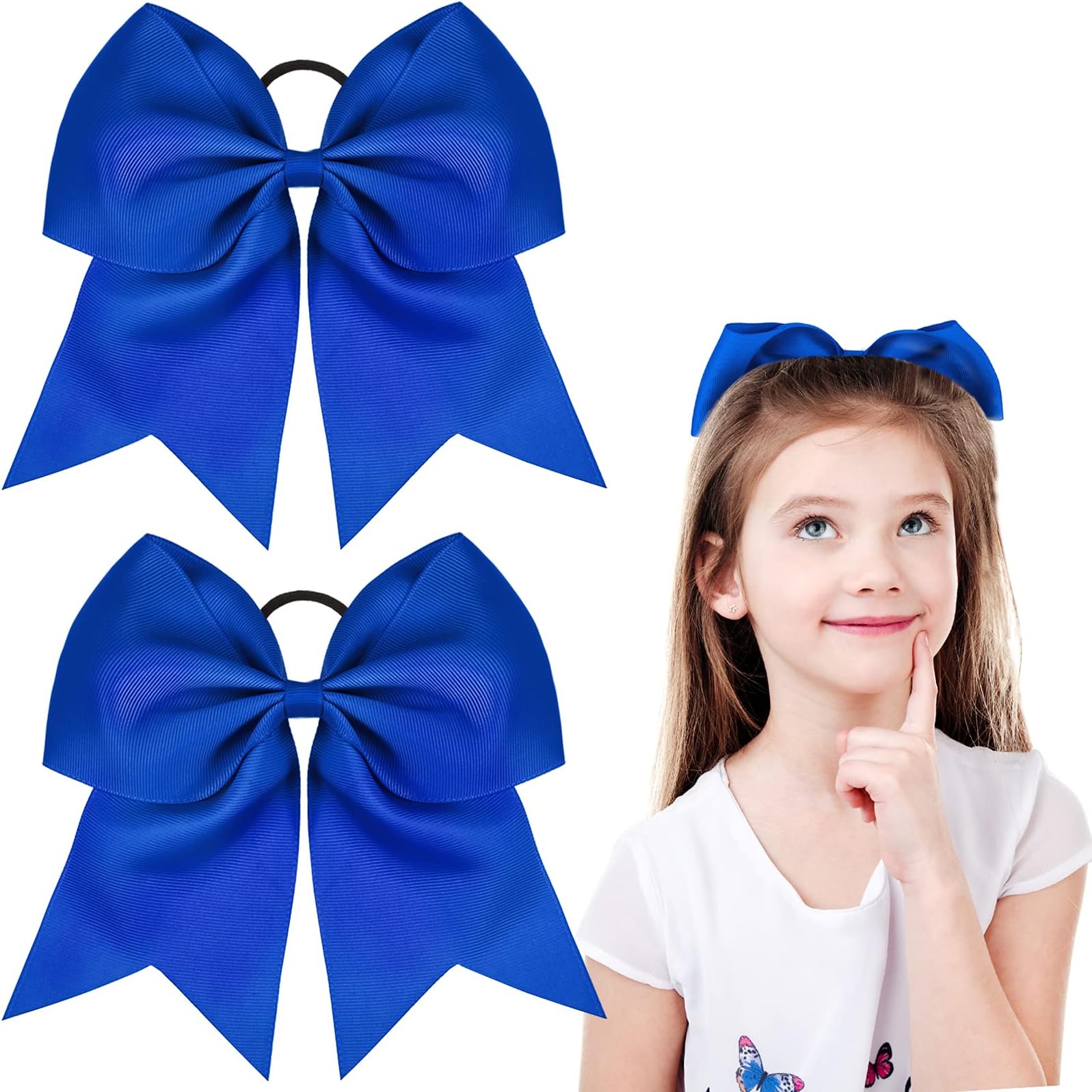 Amazon.com : 2 Packs Jumbo Cheerleading Bow 8 Inch Cheer Hair Bows ...