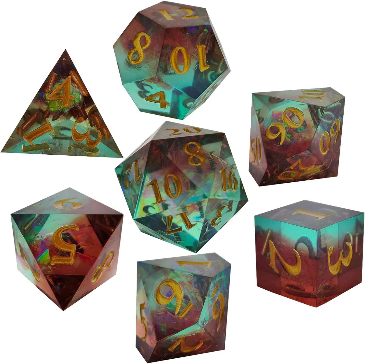 Amazon.com: D&D DND Resin dice Set, RPG Sharp dice Handmade polyhedral ...