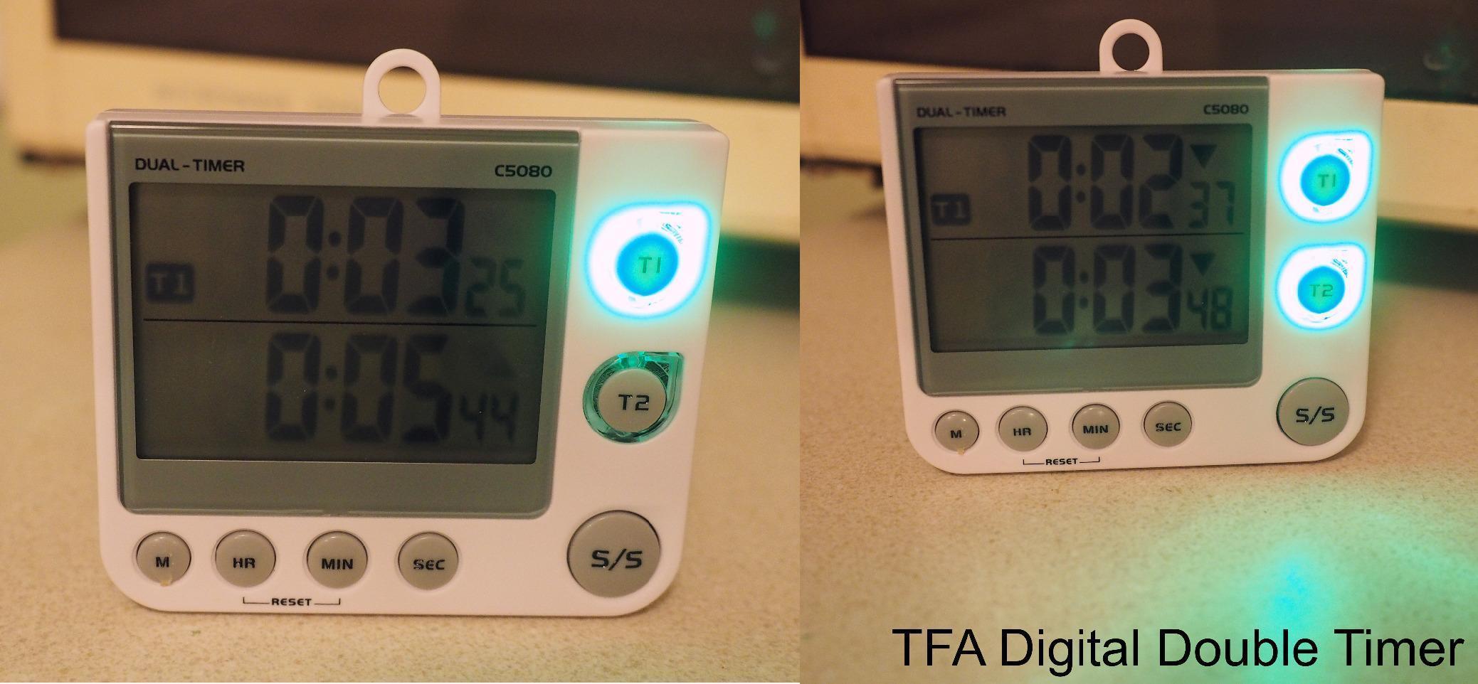 TFA Dostmann Digital Dual Timer, 38.2025, longer timing, dual display ...