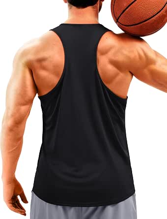 Amazon.com: TACVASEN Men's Y-Back Dry Fit Tank Tops Workout UPF 50 ...