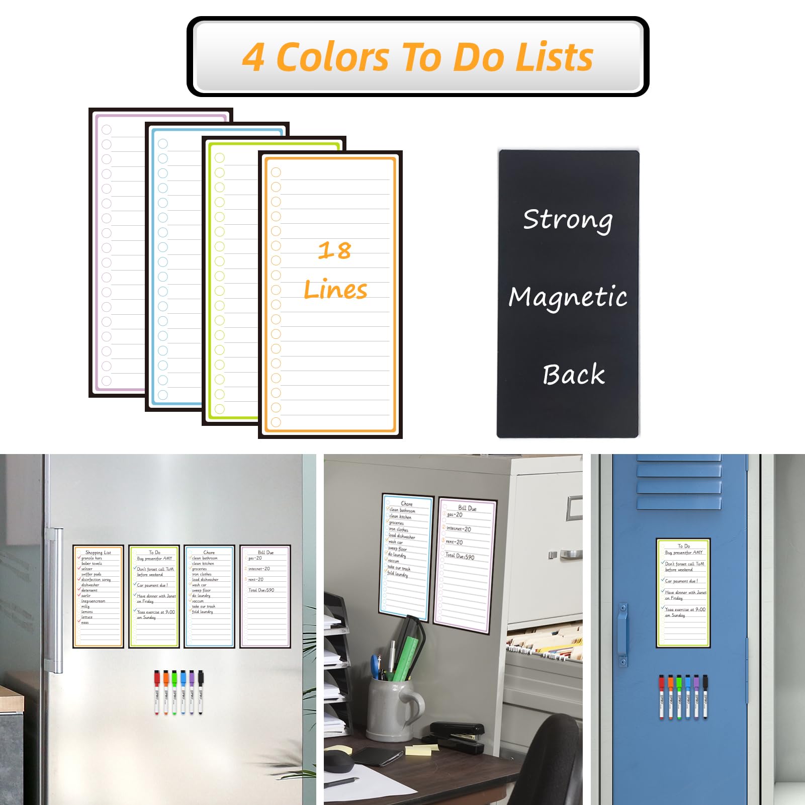 Snapklik.com : JJPRO Magnetic Dry Erase Chore Chart For Fridge-14.5"x11 ...