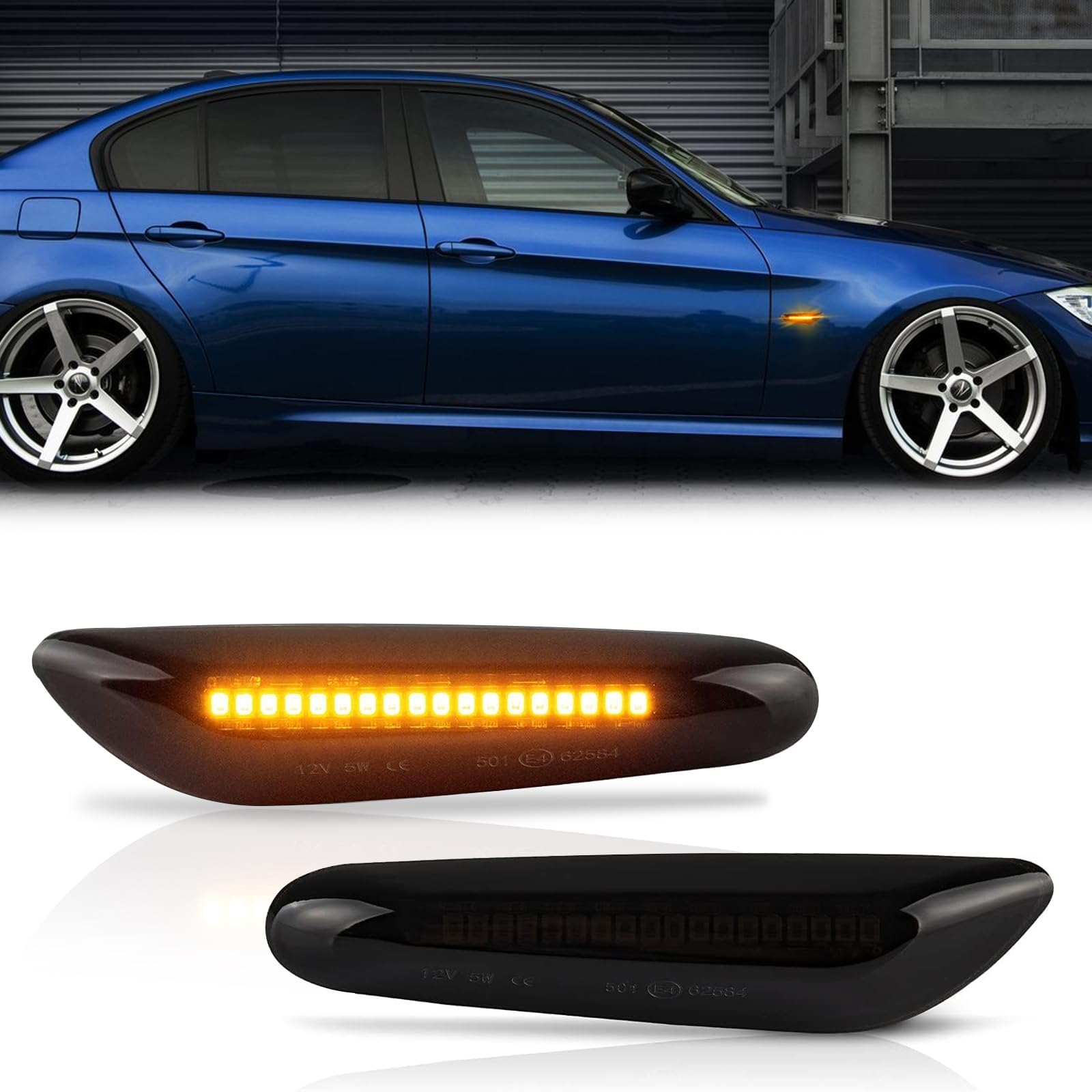 OZ-LAMPE Side Indicator, 2Pcs Side Repeater Compatible for BMW E90 E60 ...