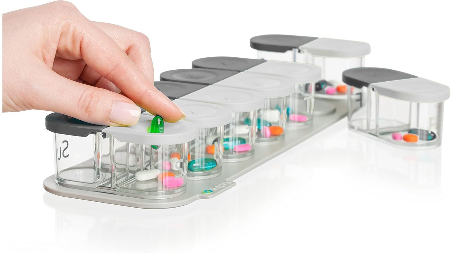 Amazon.com: Sagely Smart Extra Large Weekly Pill Organizer - 7 Day Pill ...