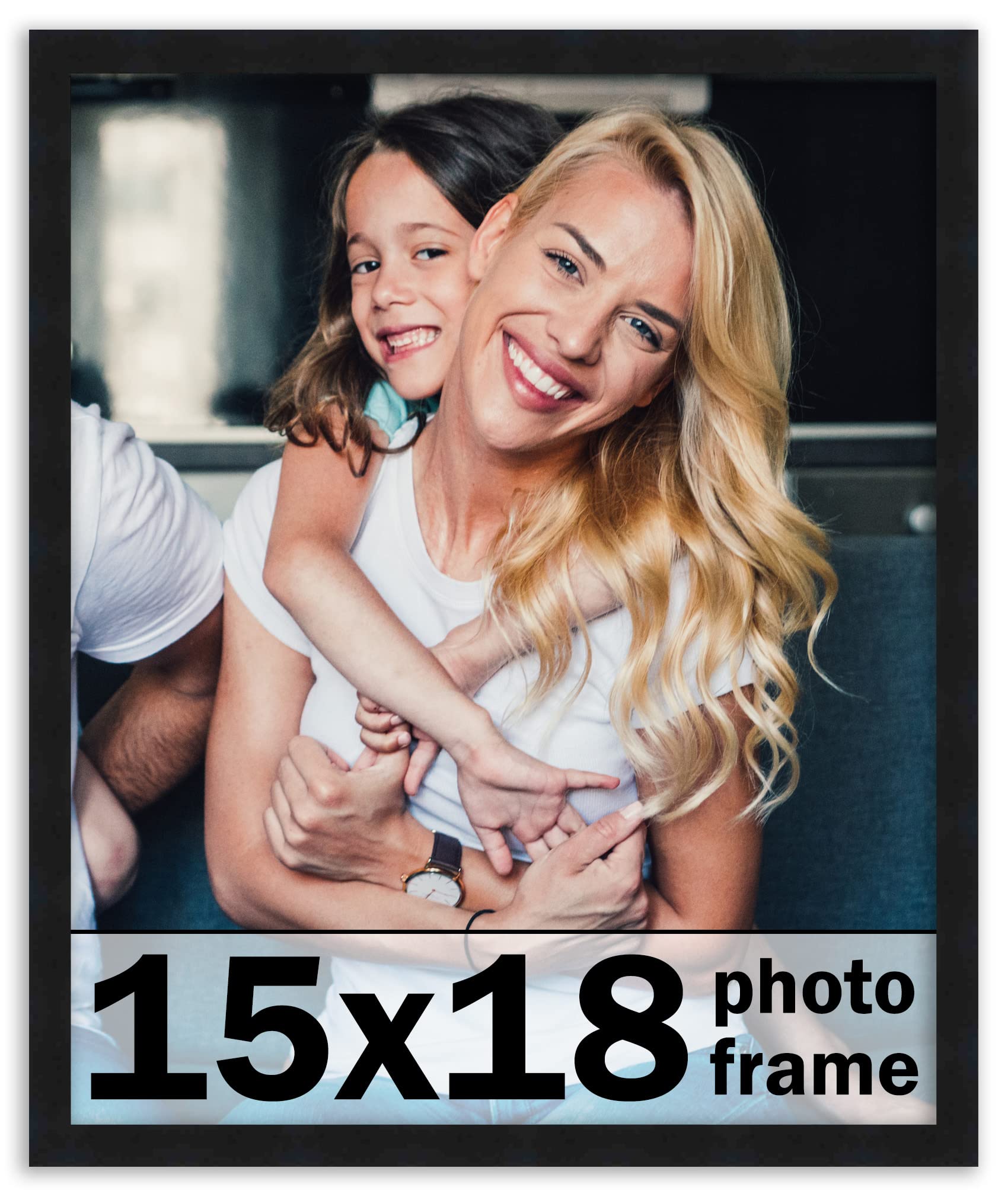 Amazon.com - CountryArtHouse 15x18 Frame Black Solid Pine Wood Picture ...