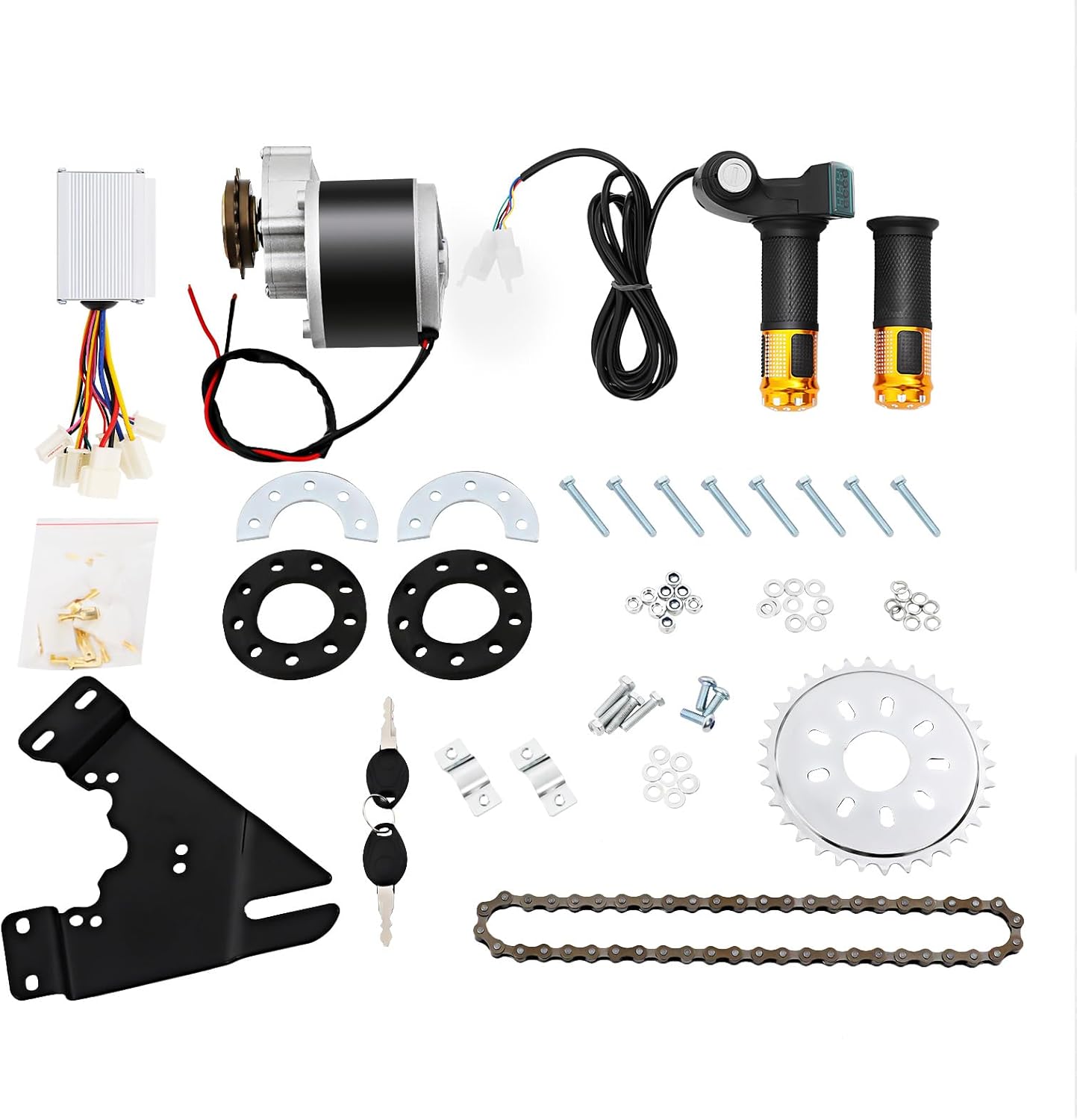 Amazon.com : siohdagu 250W Electric Bike Conversion Kit with Freewheel ...