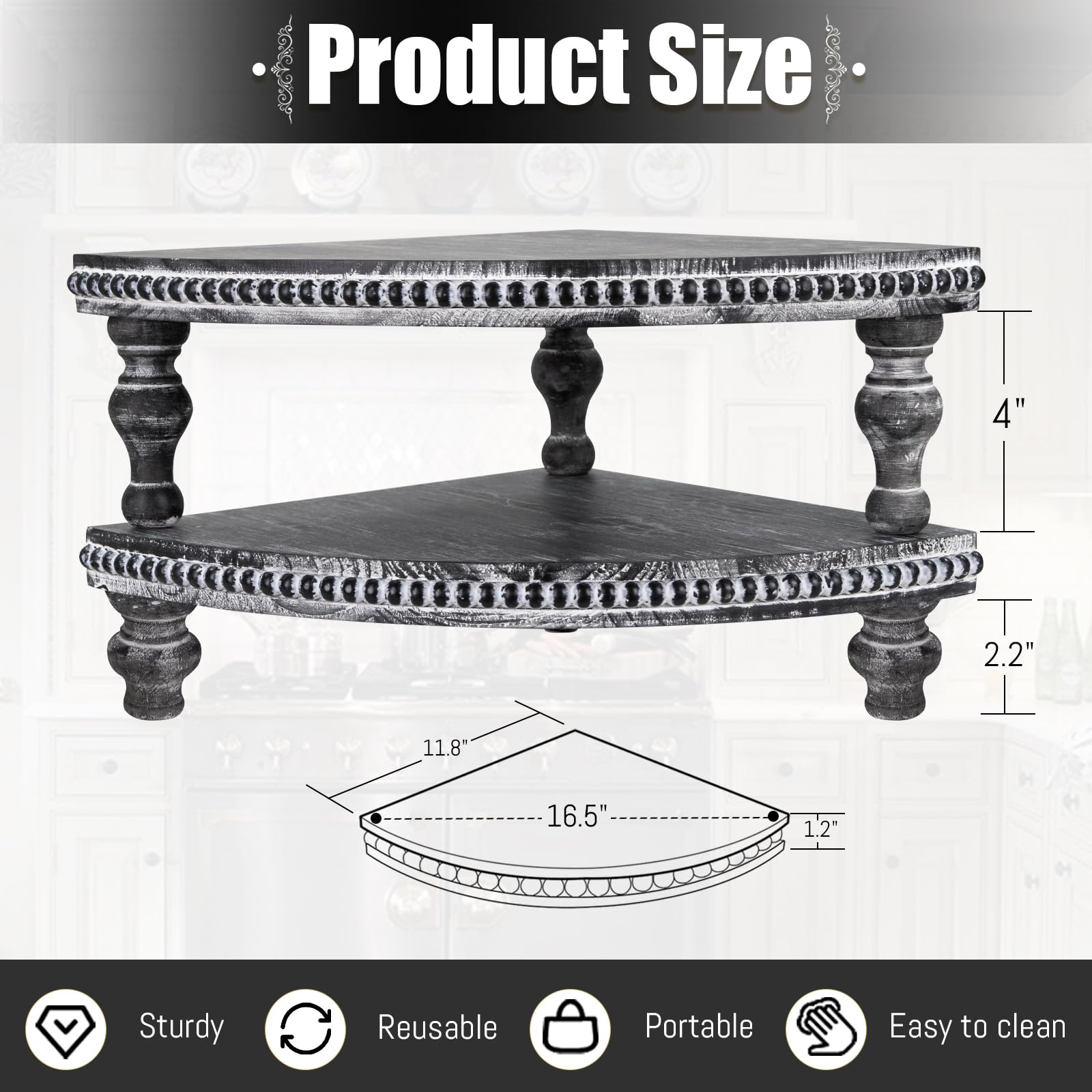 Snapklik.com : MAONAME Vintage Black Corner Pedestal Stand, Rustic ...
