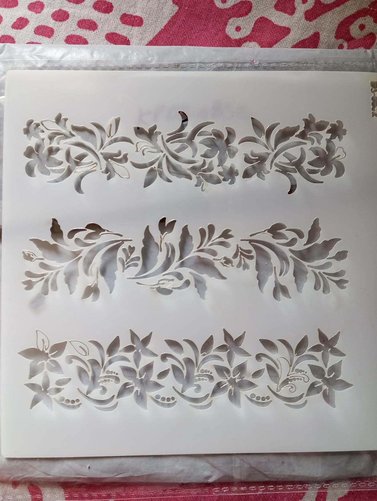 Kachi Pencil Floral Border Design Set of 3 Art and Craft Stencils, Size ...
