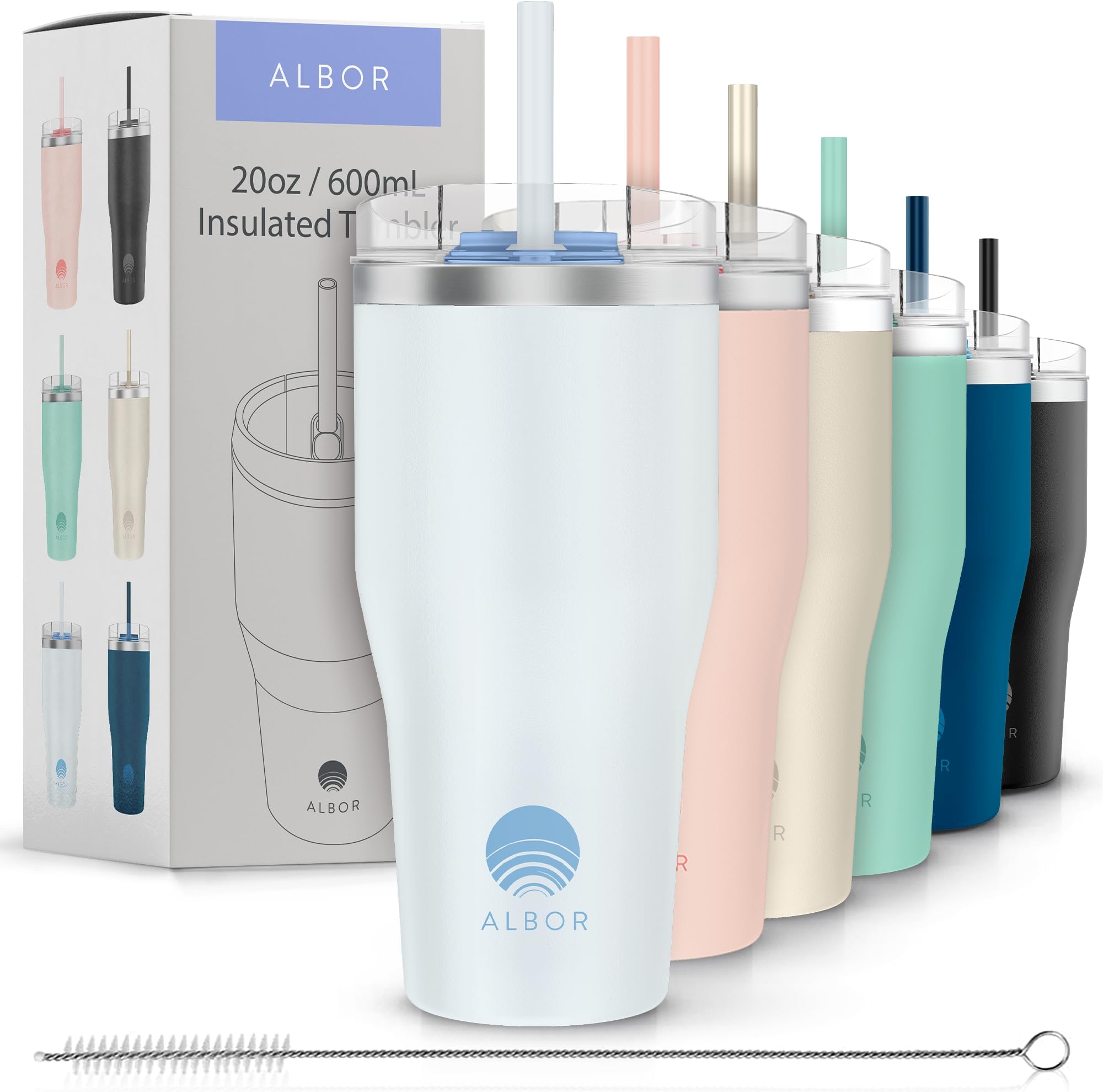 Amazon.com | BJPKPK 18oz Insulated Tumbler With lid And Straw Stainless ...