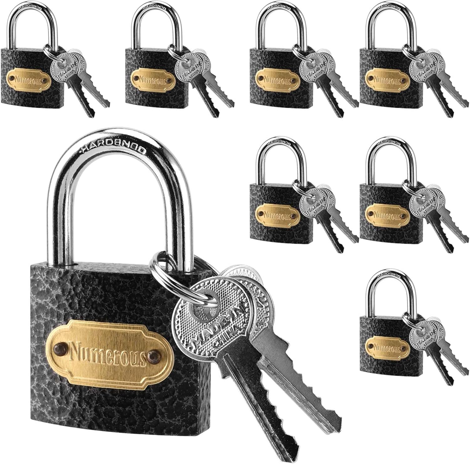SEUNMUK 8 Pack 38mm Padlocks, Heavy Duty Copper Core Pad Lock with Key ...