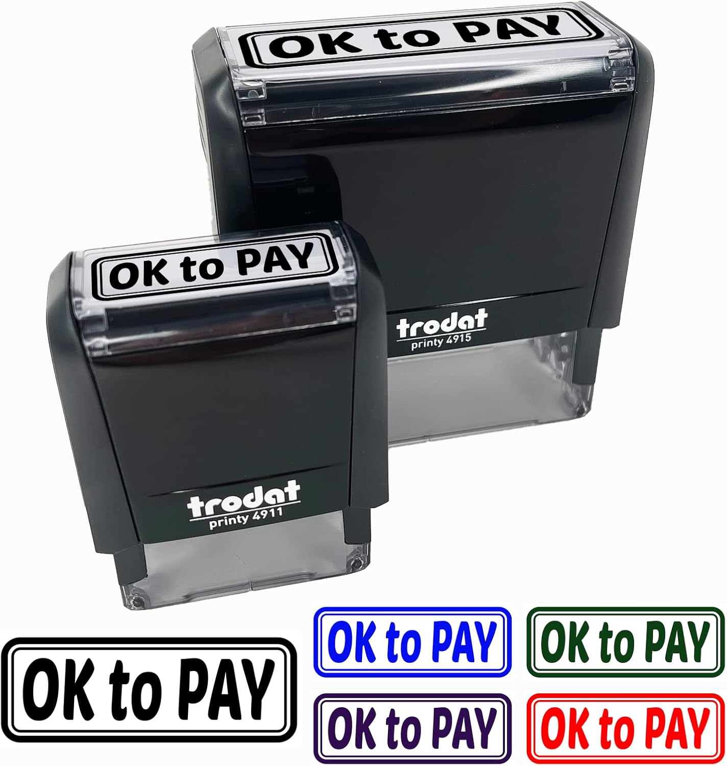 Amazon.com : OK to Pay Double Border Self-Inking Rubber Stamp Ink ...