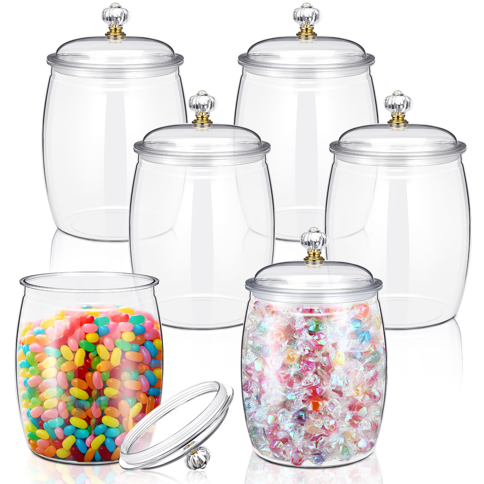 Snapklik.com : Nuogo 6 Pcs Candy And Cookie Jar Plastic Jars
