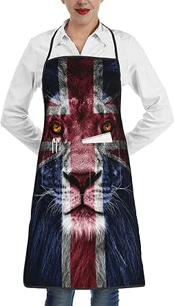 Amazon.co.jp: Outfly er25 Union Jack British Lion Pattern Apron, H ...