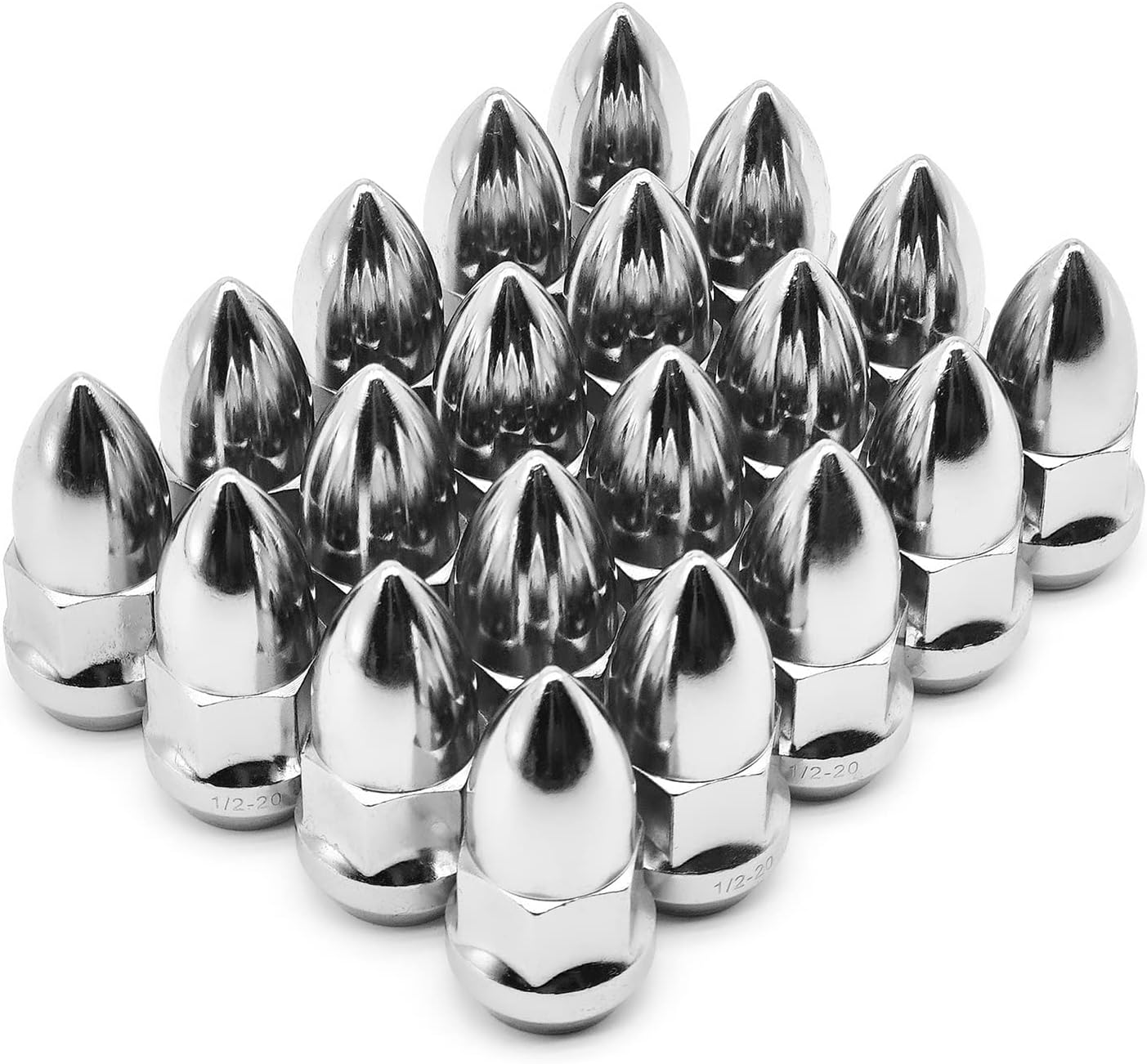 Amazon.com: BRONEVO 1/2"-20 Bullet Lug Nuts with Bulge Acorn 19mm (3/4 ...