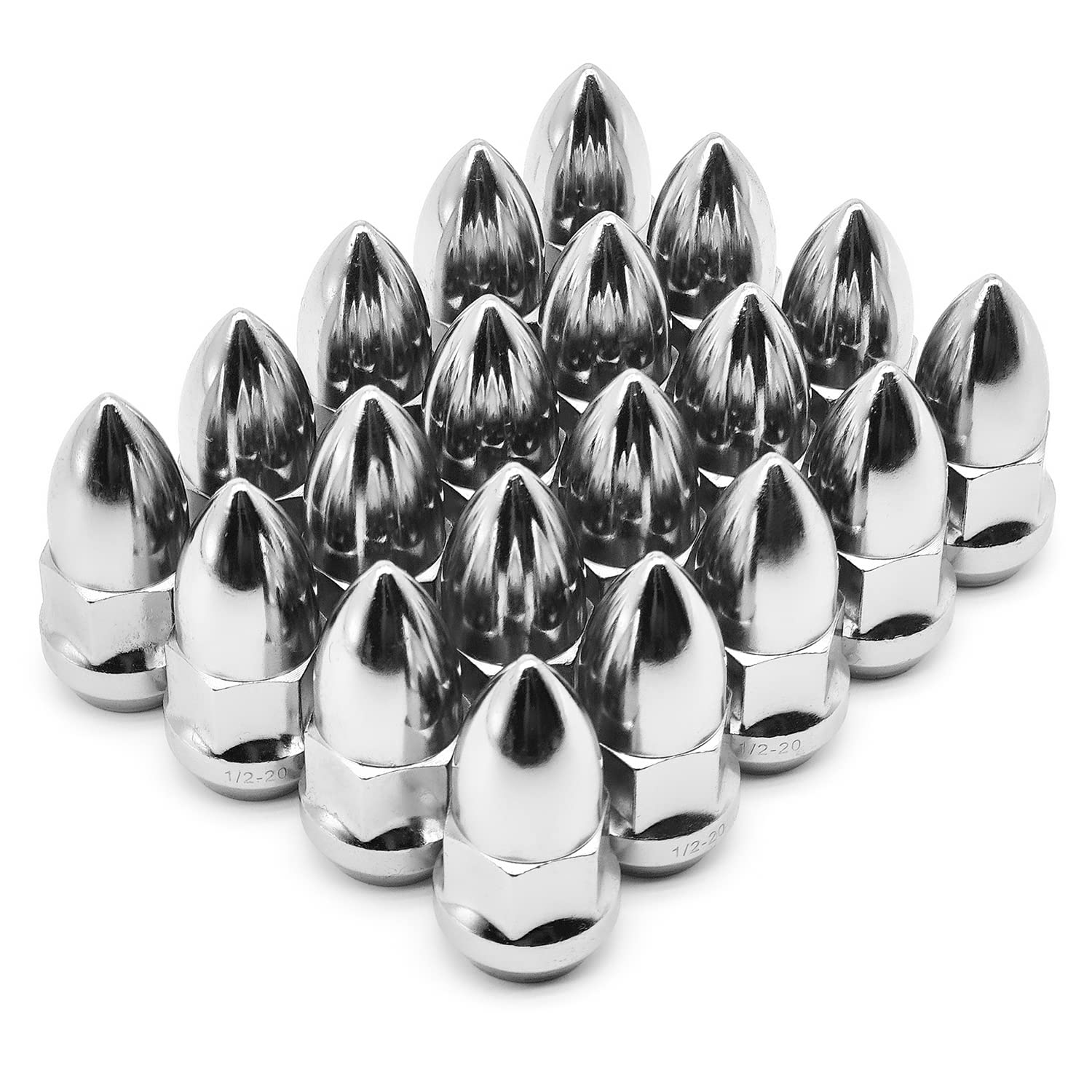 Amazon.com: BRONEVO 1/2"-20 Bullet Lug Nuts with Bulge Acorn 19mm (3/4 ...