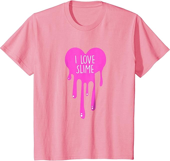 Amazon.com: I love Slime T-Shirt DIY Slime Lovers Heart for Slime ...