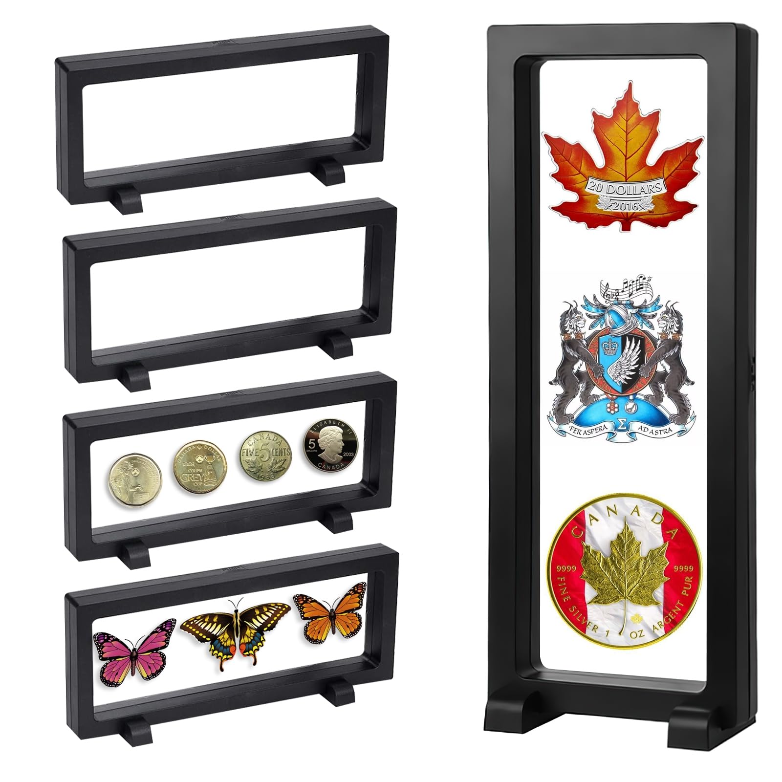 Small Clear Display Case 9x3.5 - 3D Floating Frame Plastic Waterproof ...