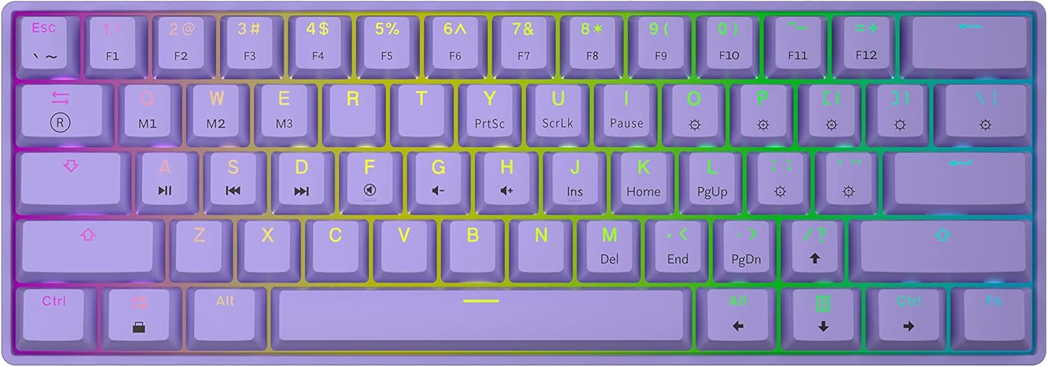 GK61 Mechanical Gaming Keyboard - 61 Keys Multi Color RGB Illuminated ...