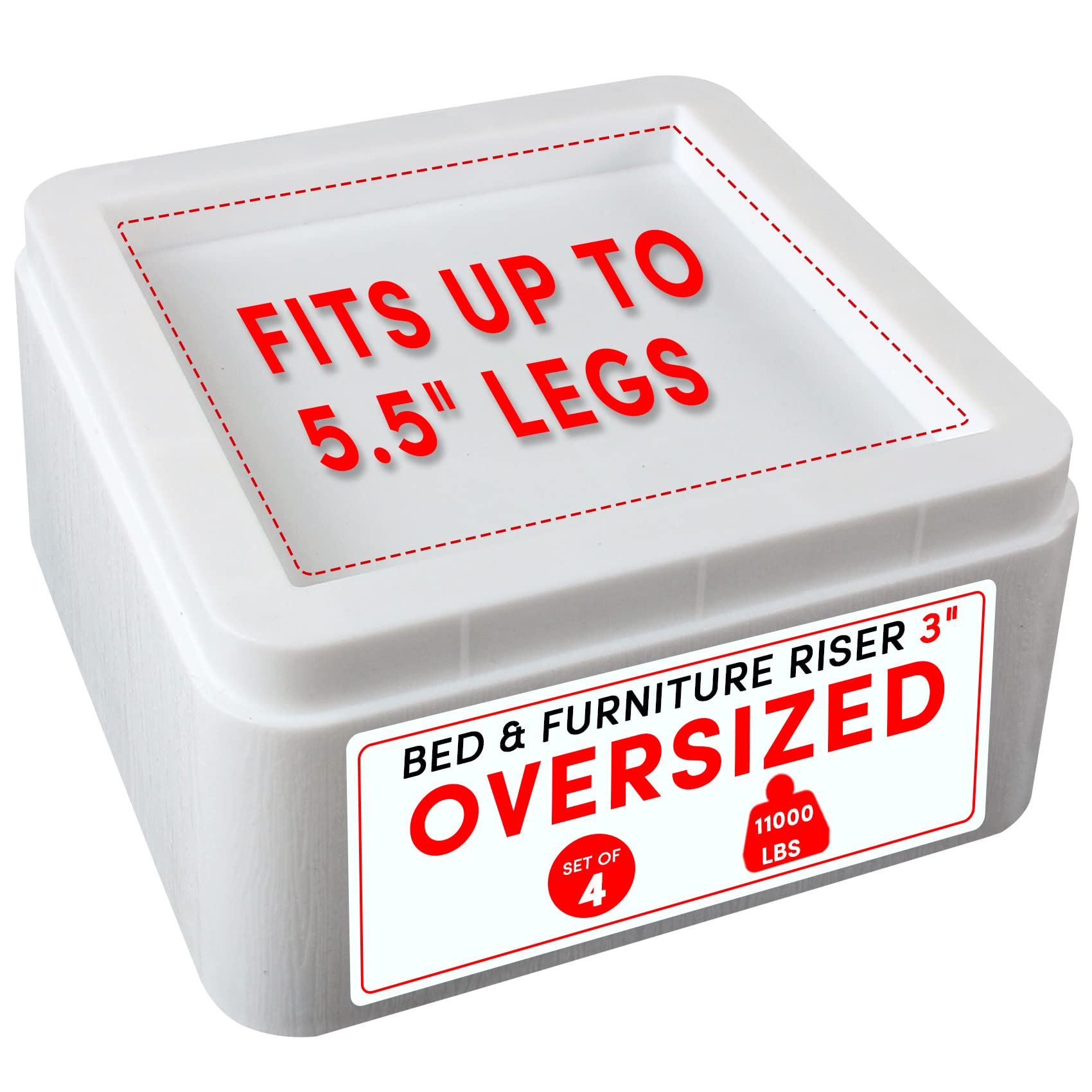 Amazon.com: DEDU Oversized Bed Risers Heavy Duty Stackable 4 Pack ...