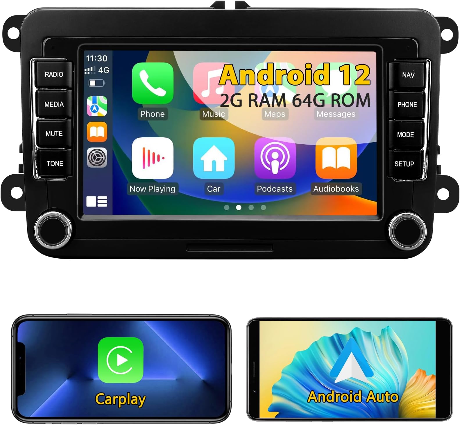 Amazon.com: 8 Core 6G+128G Android 13 Car Radio for VW Passat Jetta ...