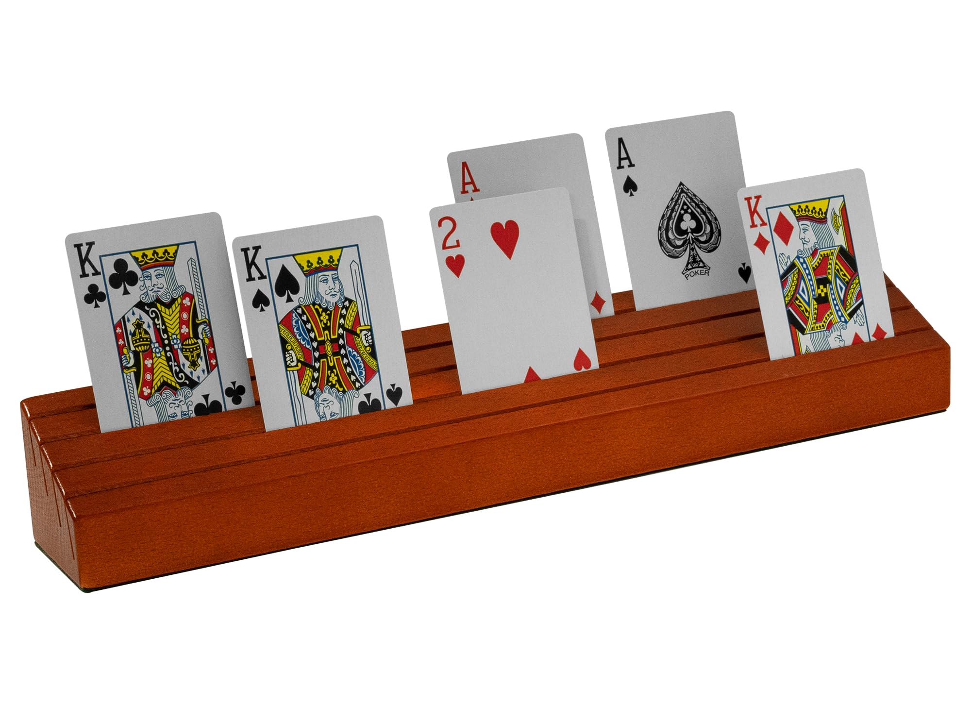 Amazon.com: VINJOE Large Wooden Playing Card Holders Tray Racks ...
