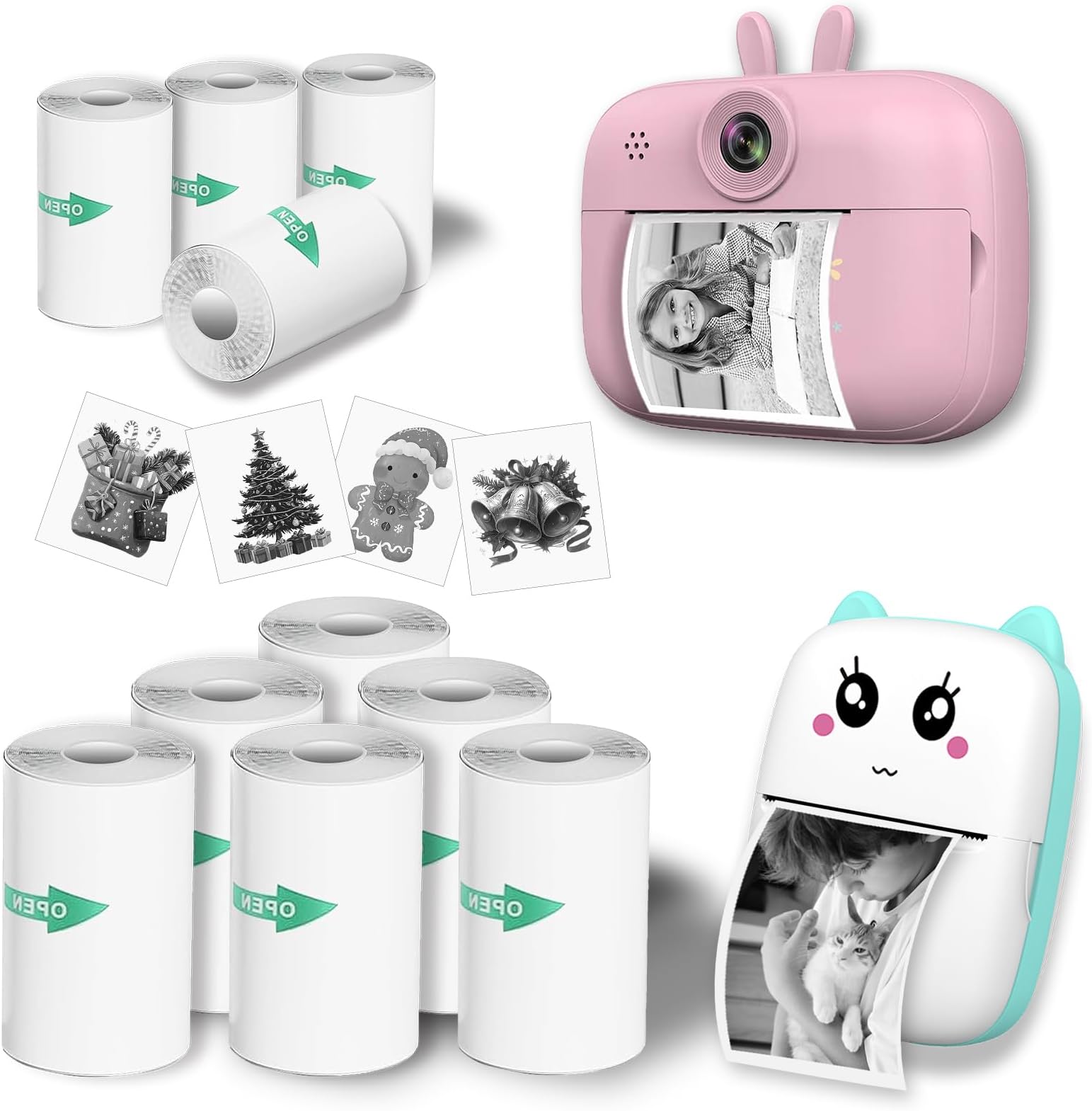 Amazon.com: CILSER 440 Pcs/5 Rolls Premium Kids Camera Paper Roll ...