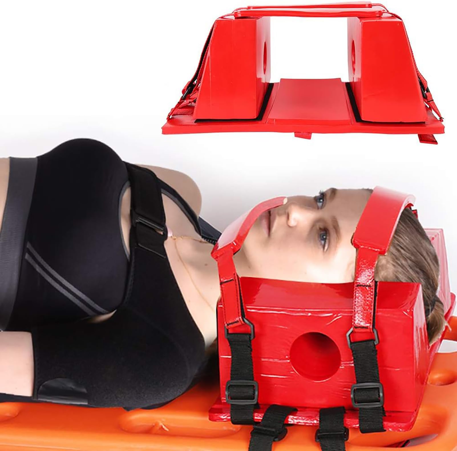 Head Immobilizer with Straps, Universal Emergency Medical Re-Usable ...