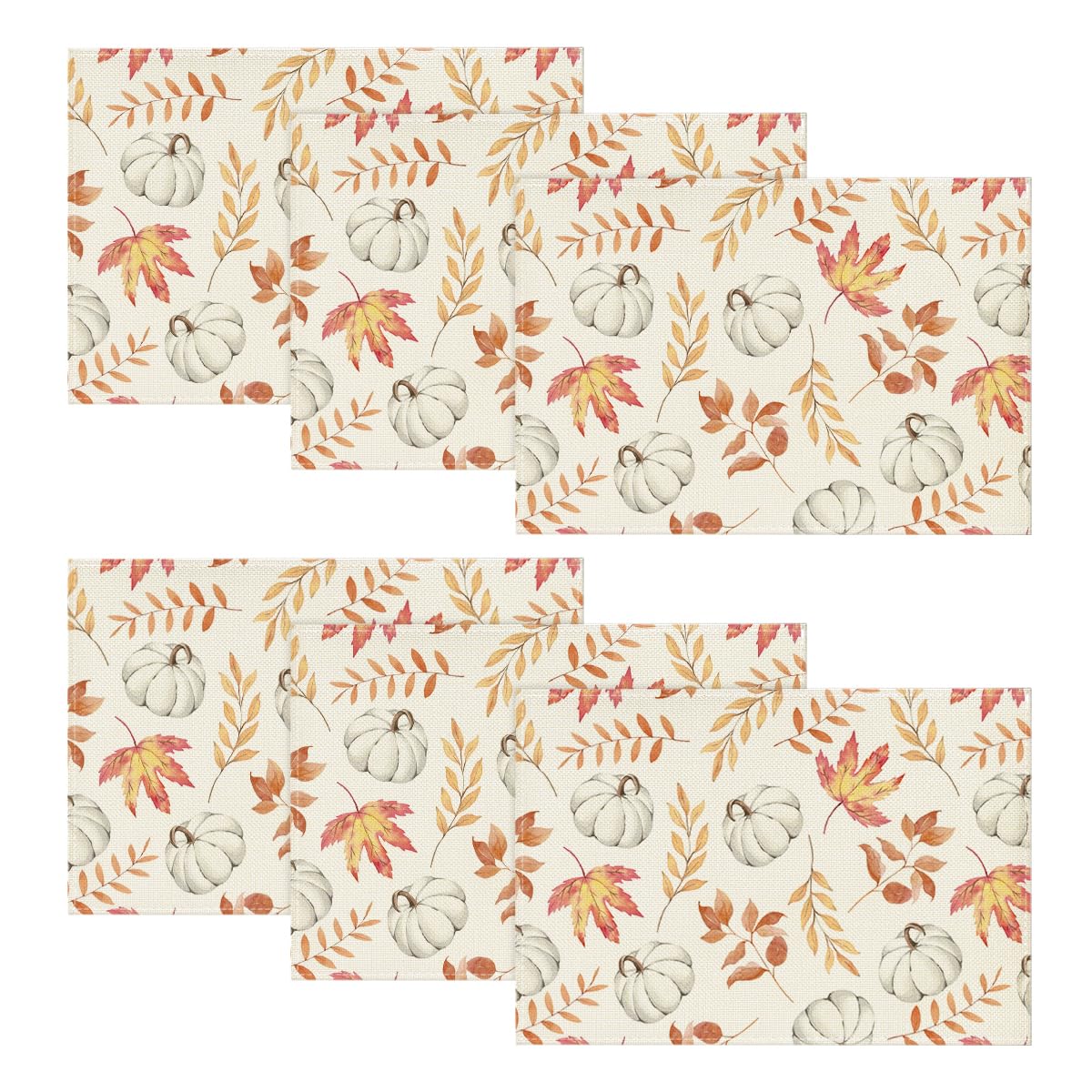 Amazon.com: Artoid Mode Orange Maple Leaf Pumpkin Fall Placemats Set of ...