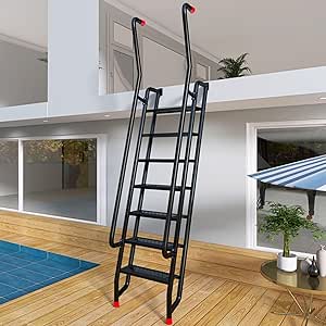 Amazon.com: Steels Egress Attic Ladder with Handrails, Indoor ＆ Outdoor ...