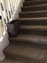Amazon.com: Villacera 14-Inch Wicker Stair Case Basket with Handles ...