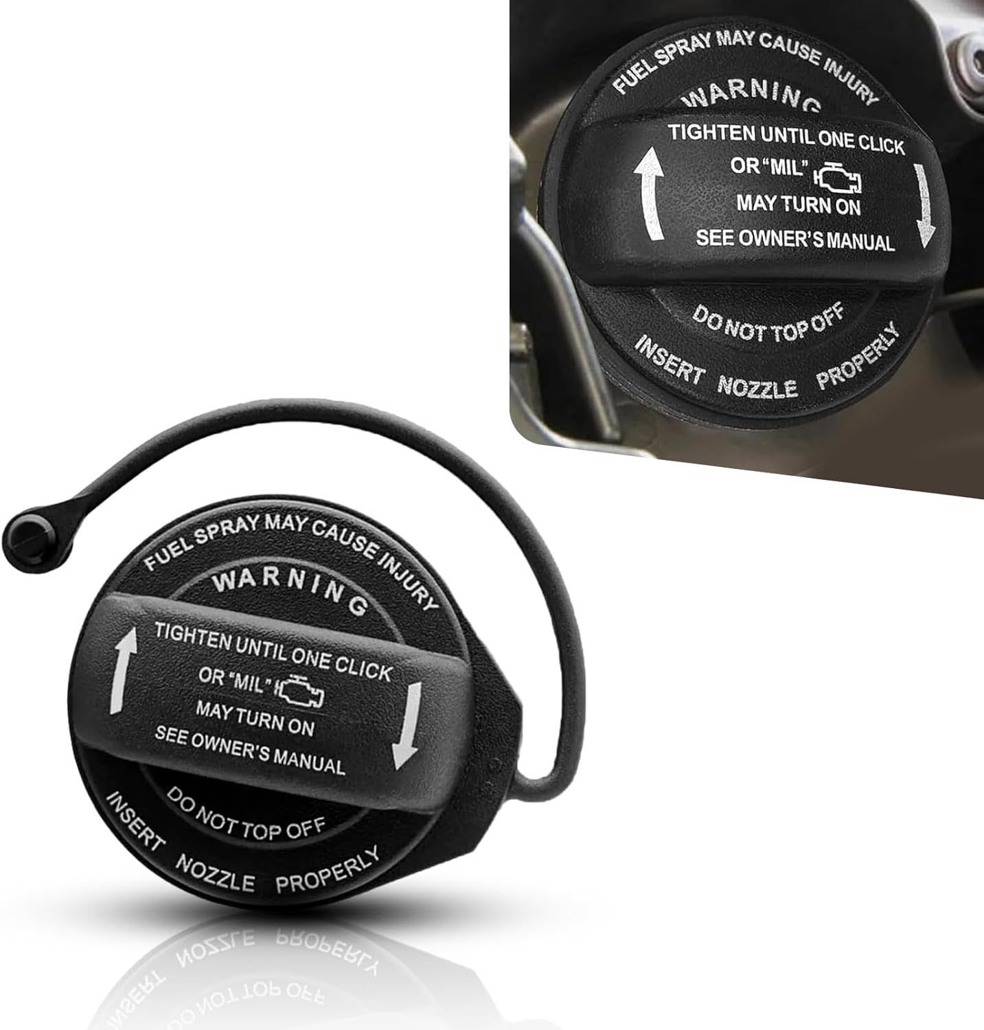 Amazon.com: Vowbrew 1 PC Car Fuel Tank Cap, 2.44" Plastic + Rubber ...