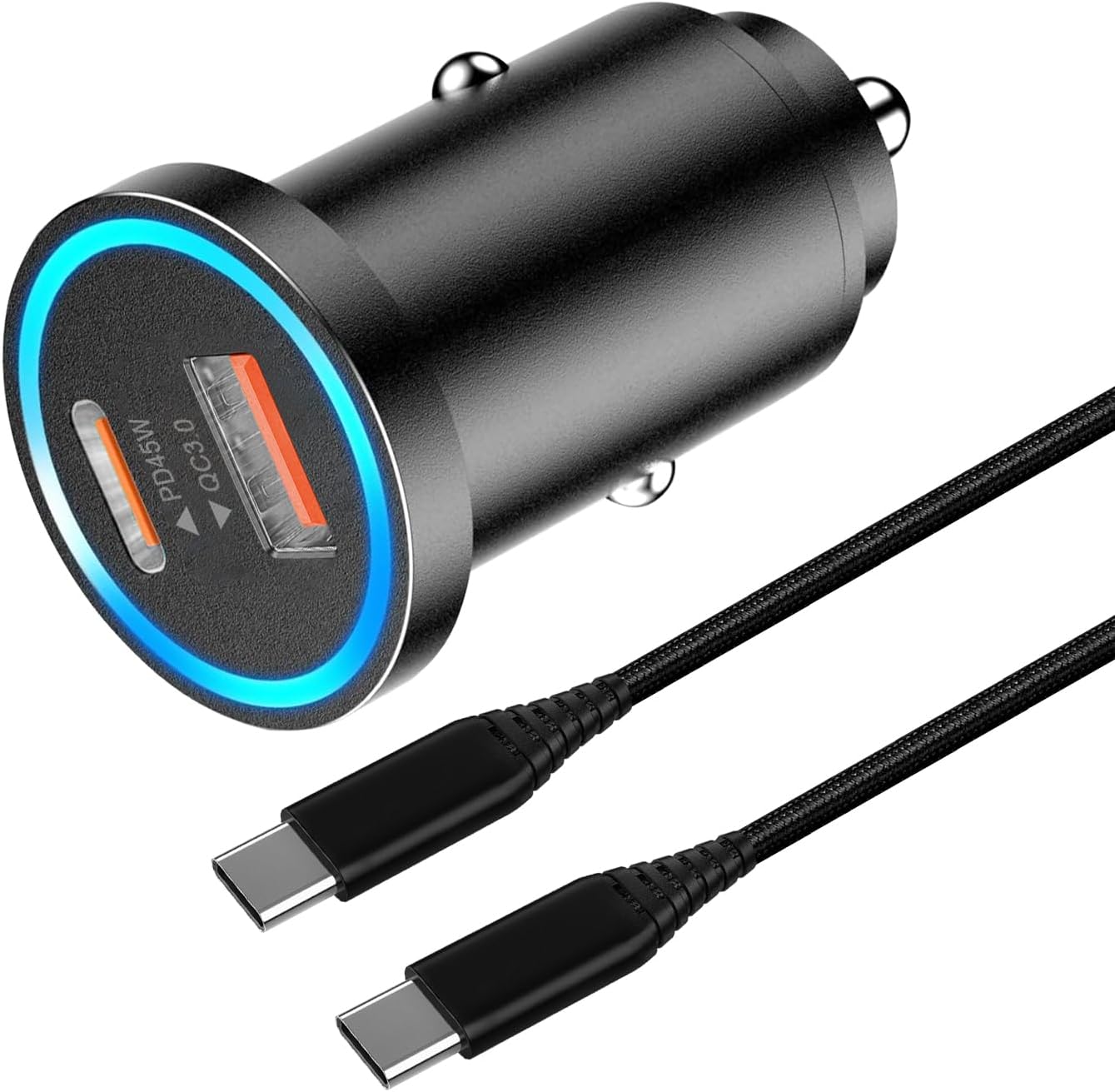 Samsung Car Charger, AILKIN 3.4A Dual Port Fast USB C Car Charger ...