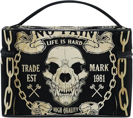 Amazon.com: Gothic Punk Skull Portable Travel Makeup Cosmetic Bags ...