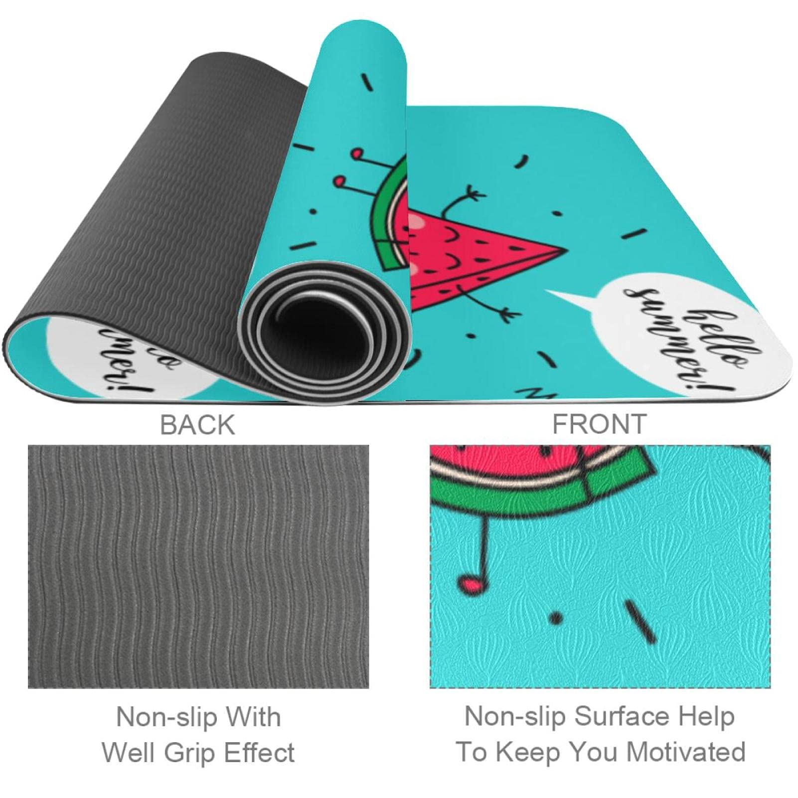 Funny Yoga Mats Fun Sport Thick Yoga Mat (10mm) NBR Material Free Back
