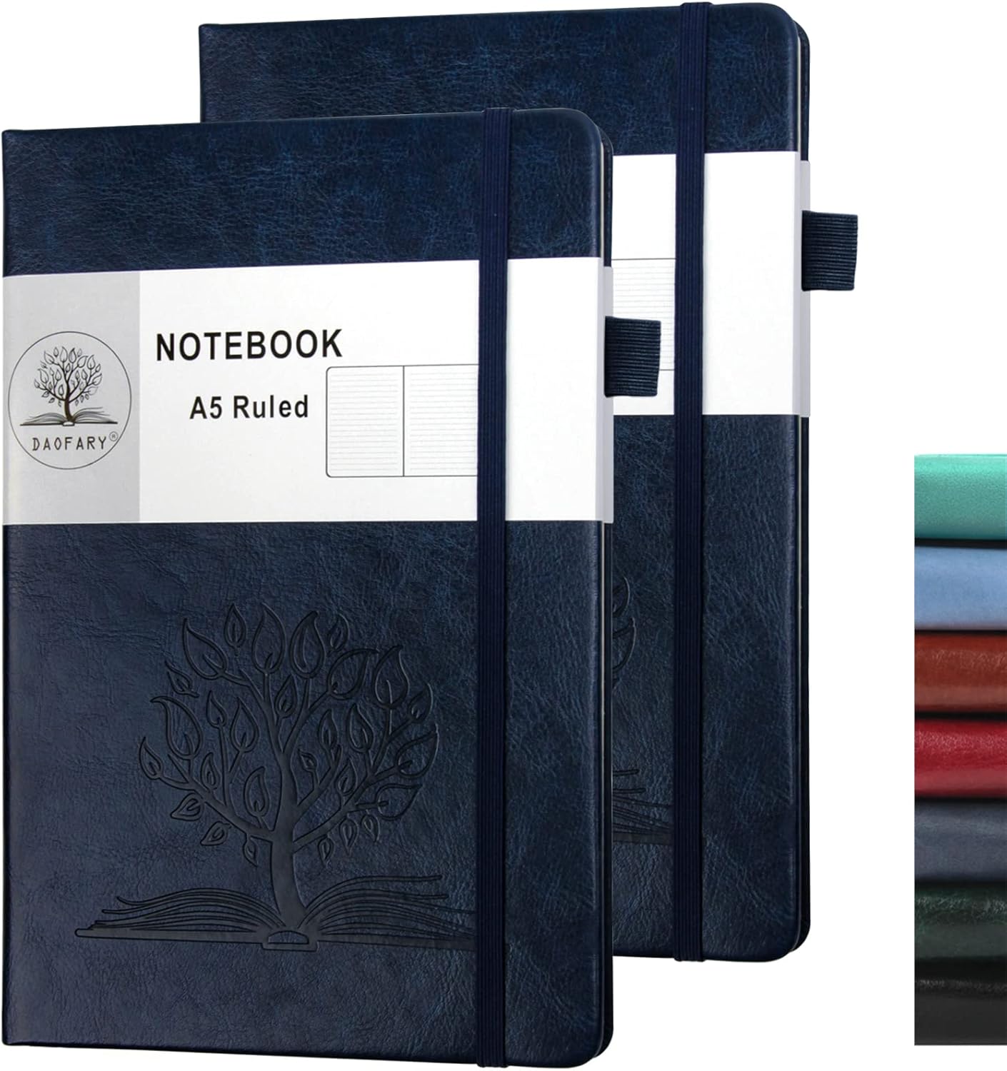 Amazon.com : Daofary 2Pack Lined Journal Notebook with Pen Holder—A5 ...