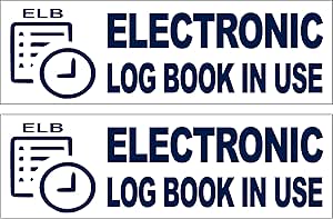 Amazon.com: E-Log Book in USE Decal/Sticker p185 2.5x8 Navy Blue or ...