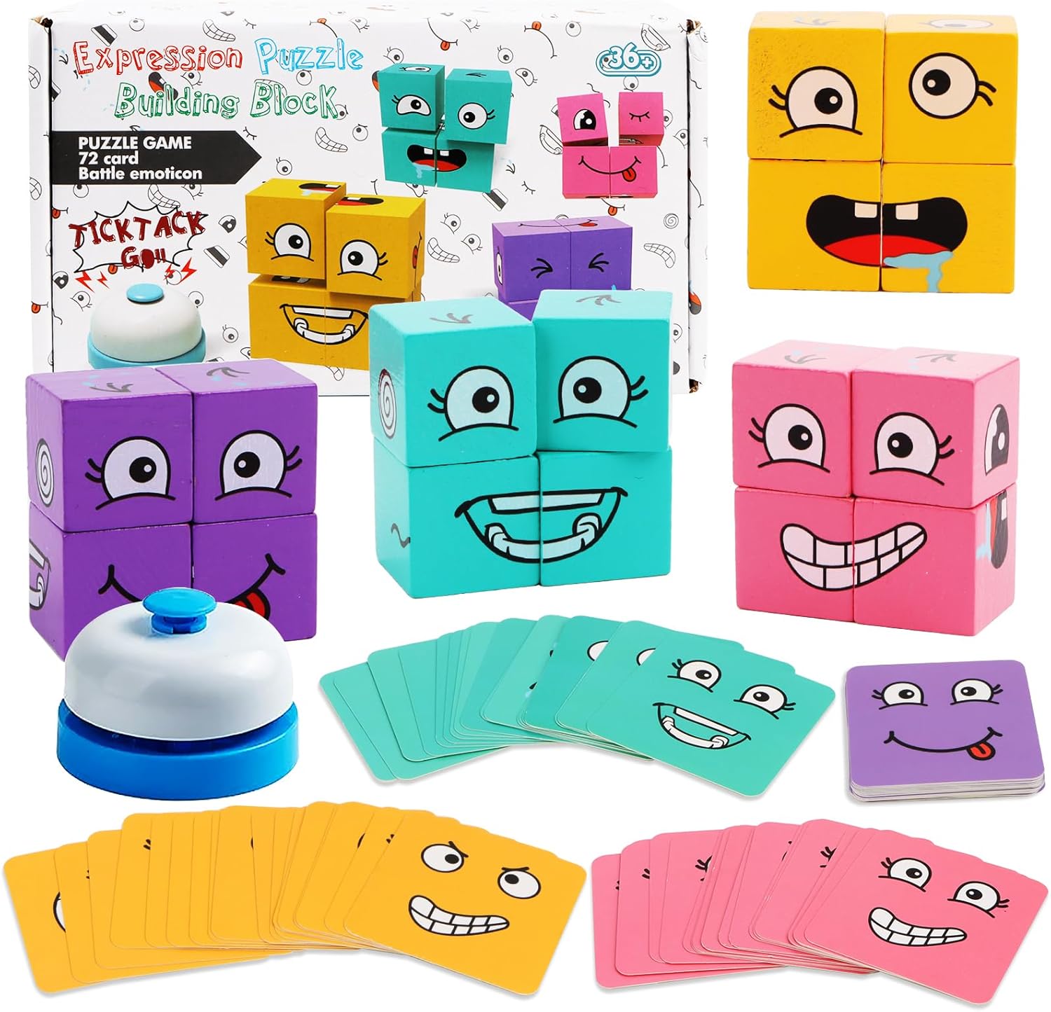 Vugttuon 89 Pcs 3d Face Changing Jigsaw Puzzle Puzzle Games Emoji Game ...