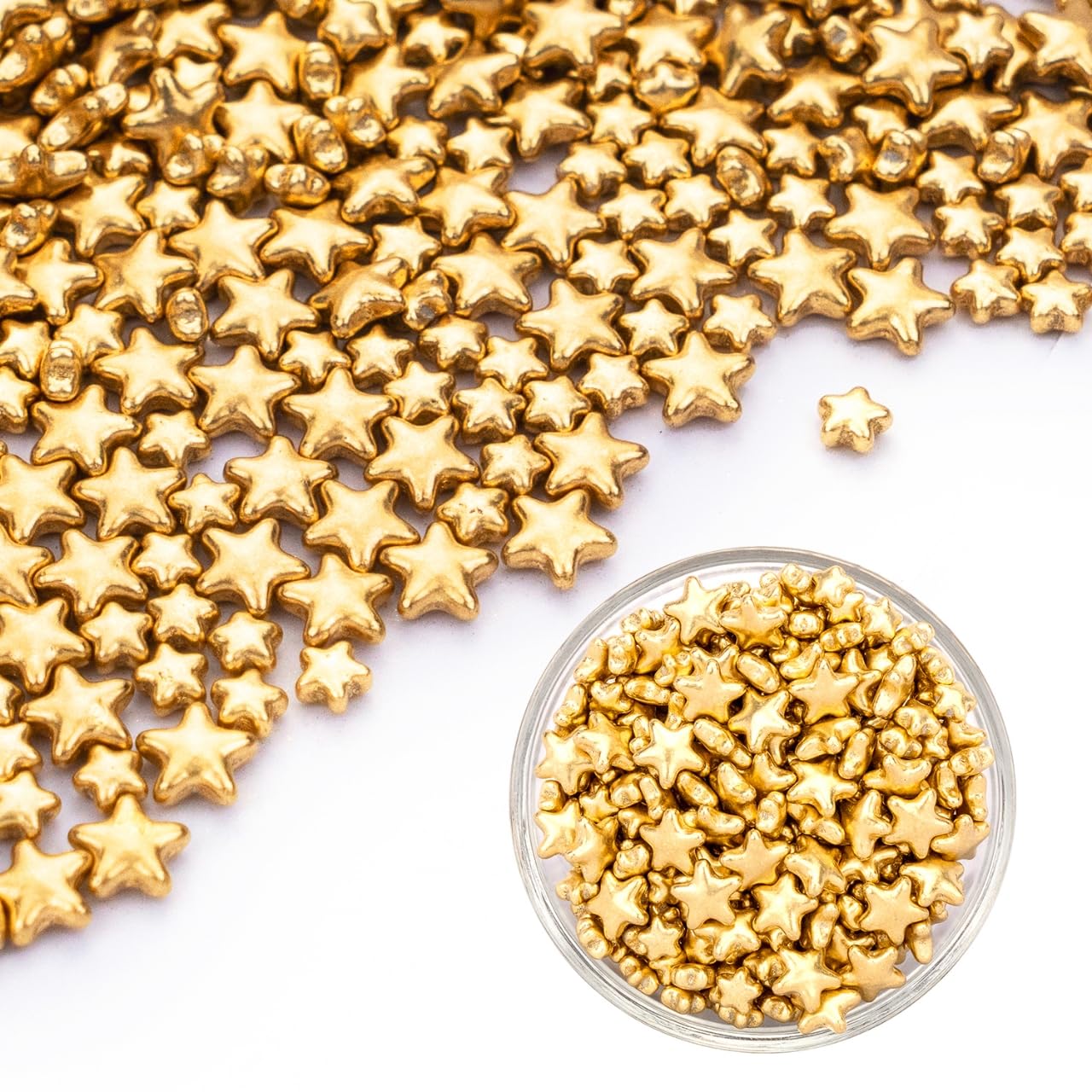 Amazon.com: Gold Sprinkles, Gold Star Sugar Sprinkles, 4.23oz, Mix Size ...
