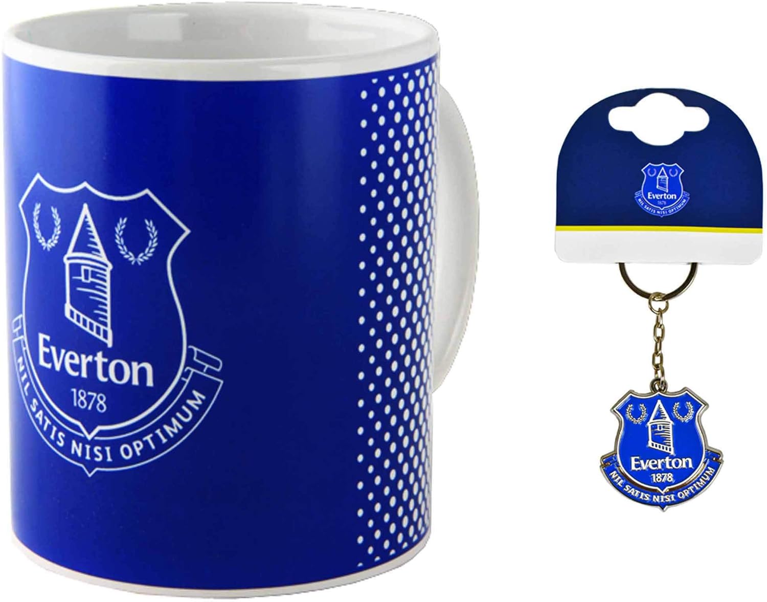 Official Everton FC Crest 11oz Ceramic Mug & Keyring Gift Set : Amazon ...